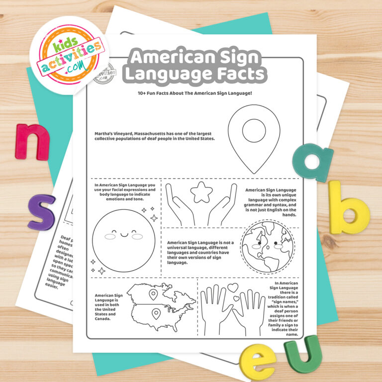 Facts about American Sign Language for Kids to Print and Learn | Kids ...
