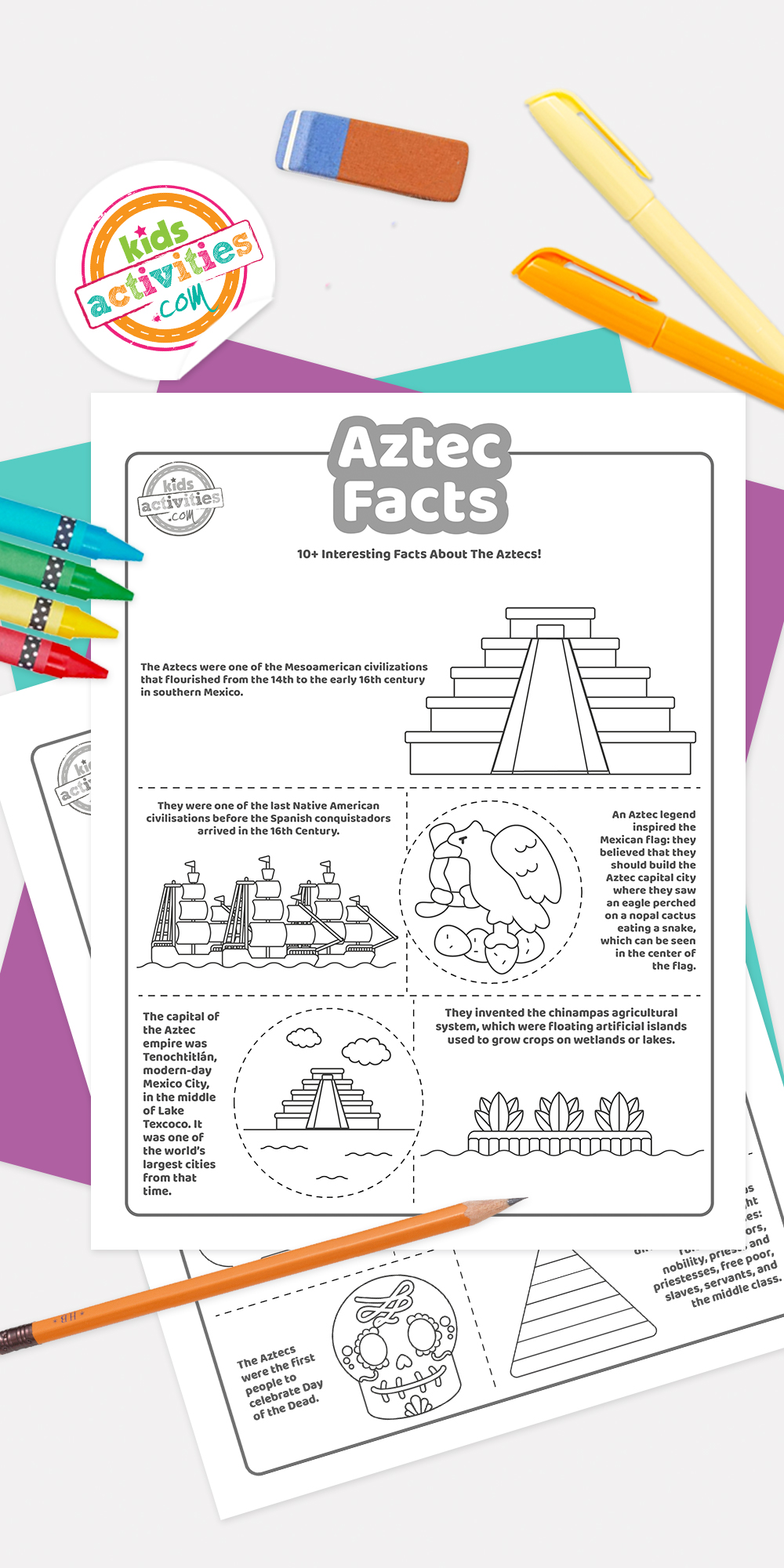 Faits intéressants sur les Aztèques pour les enfants : imprimez et apprenez