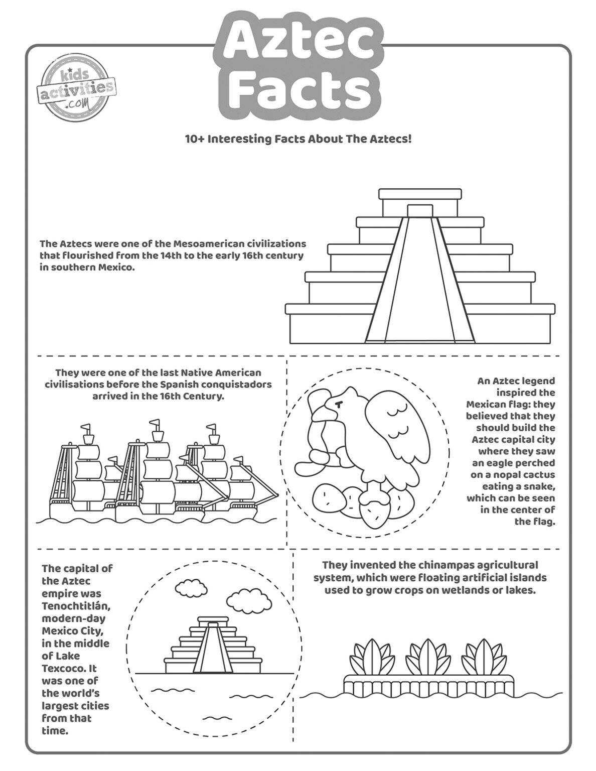 Cool Aztec Facts For Kids: Print & Learn | Kids Activities Blog