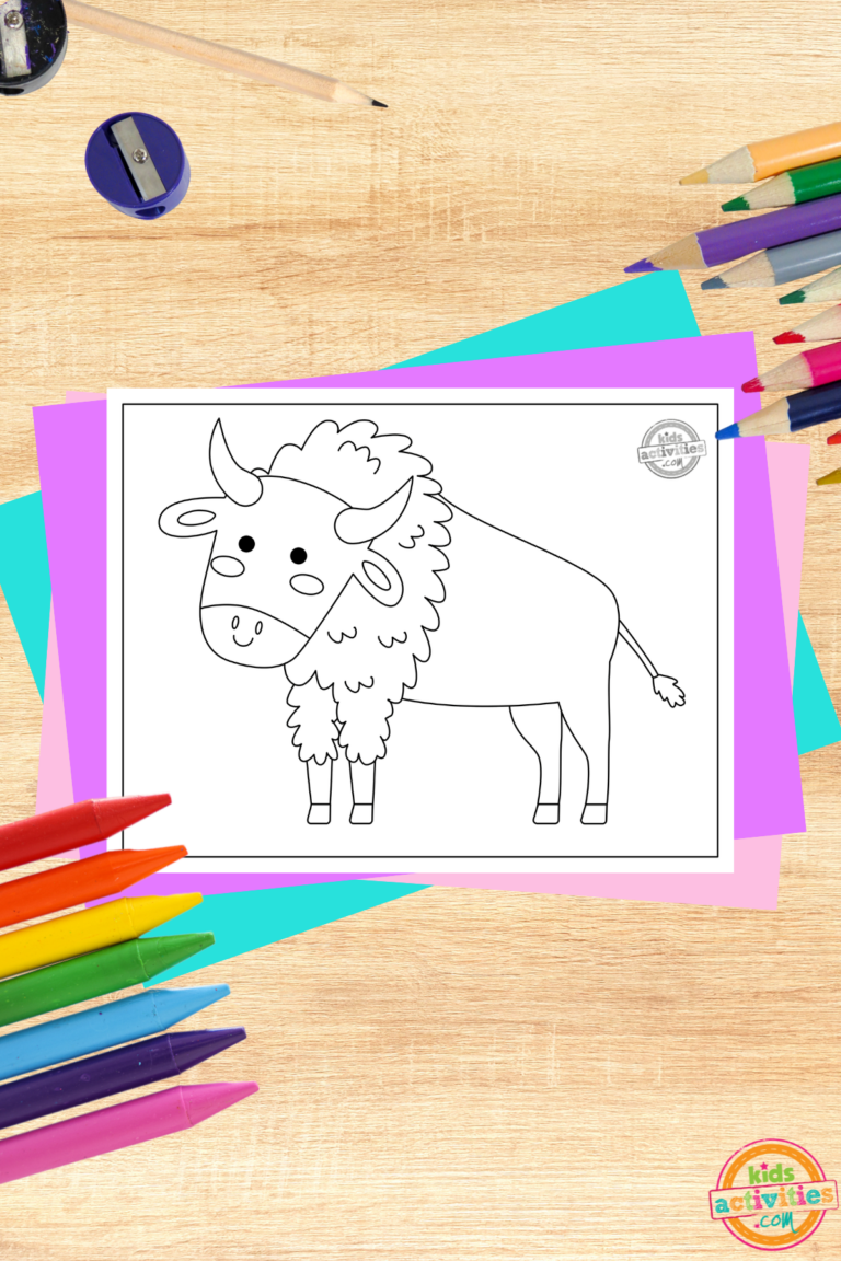 Super Adorable Printable Bison Coloring Page For Kids | Kids Activities ...