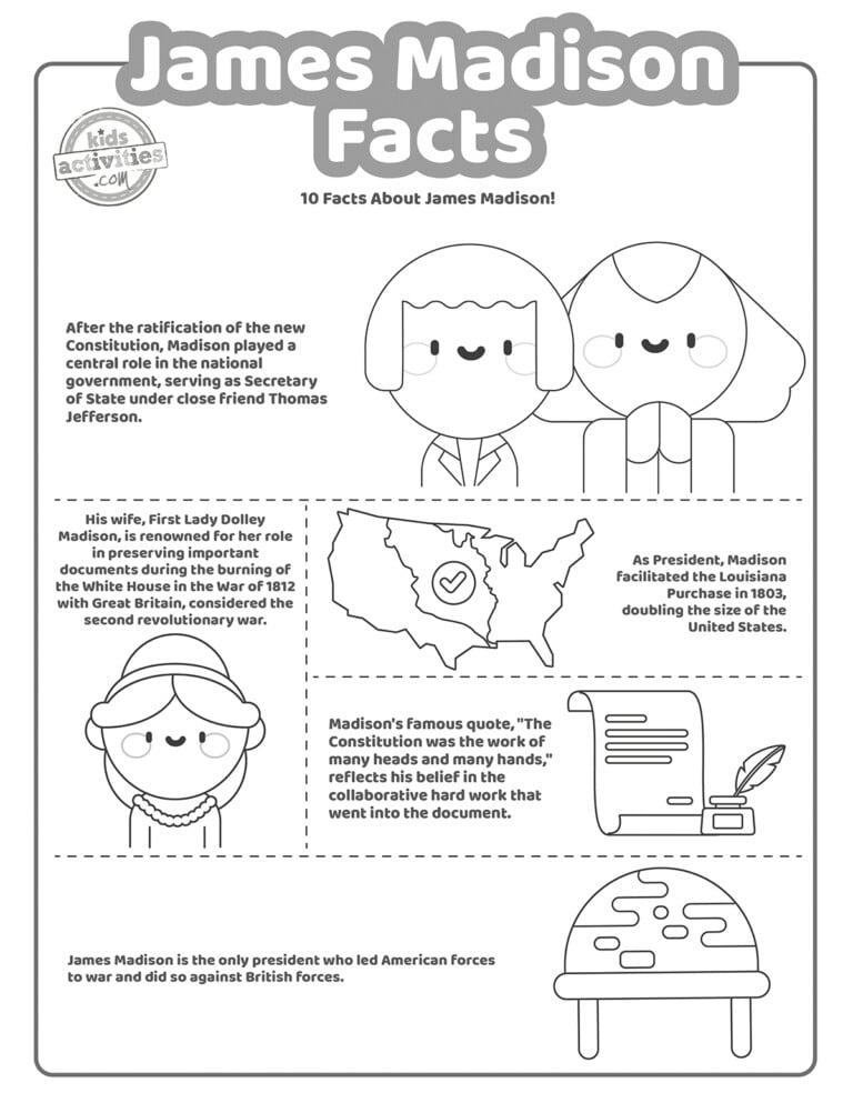 Printable James Madison Facts for Kids | Kids Activities Blog
