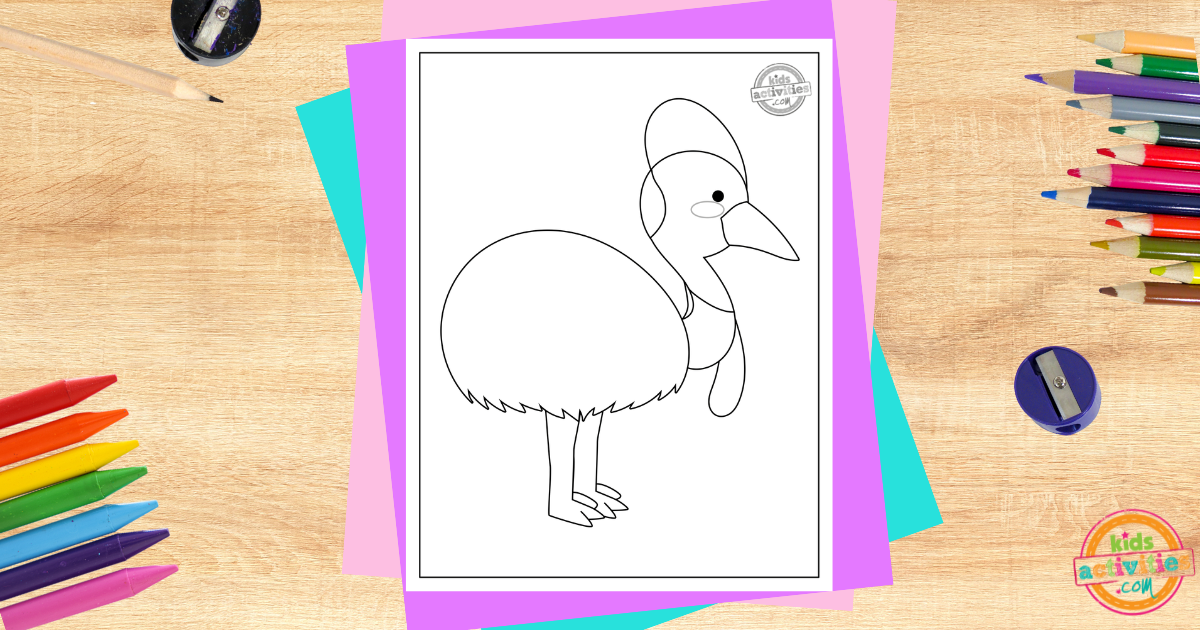 Cute Free Printable Cassowary Coloring Page For Kids | Kids Activities Blog