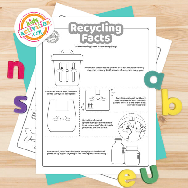 Interesting Recycling Facts for Kids Worksheet | Kids Activities Blog