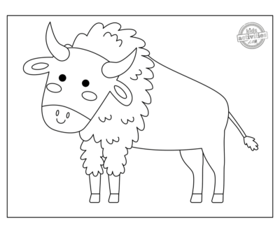 Super Adorable Printable Bison Coloring Page For Kids | Kids Activities ...