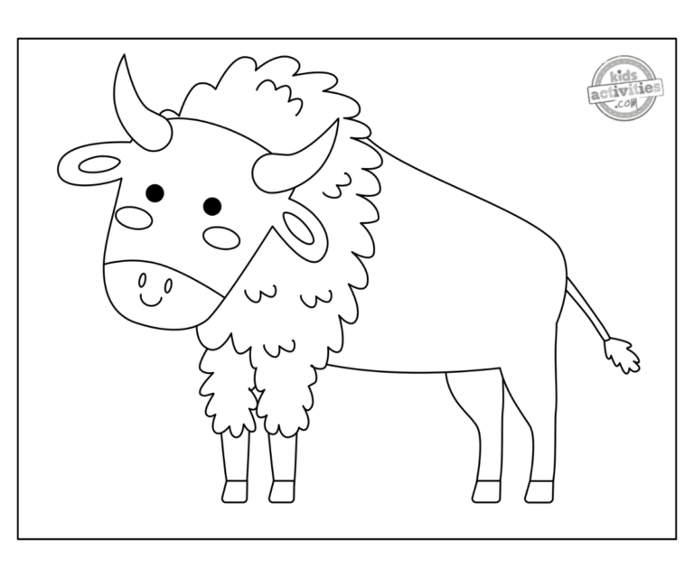 Super Adorable Printable Bison Coloring Page For Kids | Kids Activities ...