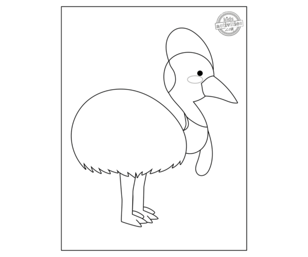 Cute Free Printable Cassowary Coloring Page For Kids | Kids Activities Blog