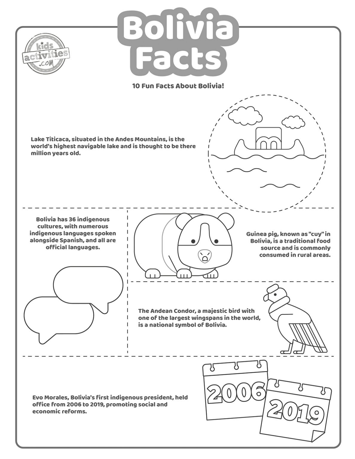 Interesting Bolivia Facts for Kids w/ Worksheet Kids Activities Blog