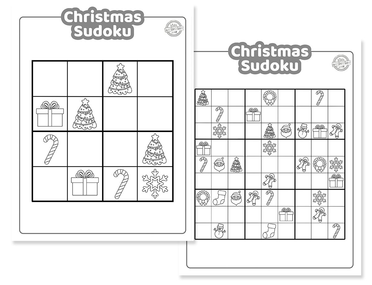 Printable Christmas Sudoku Picture Puzzles for Kids | Kids Activities Blog