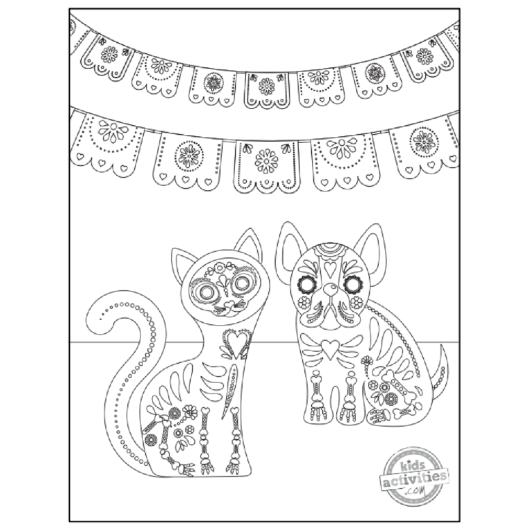 5 Beautiful Day of the Dead Coloring Pages for Dia De Muertos ...