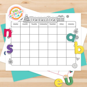 Free Printable December Calendar | Kids Activities Blog