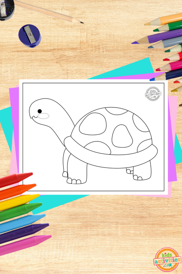 Darling Printable Desert Tortoise Coloring Page | Kids Activities Blog