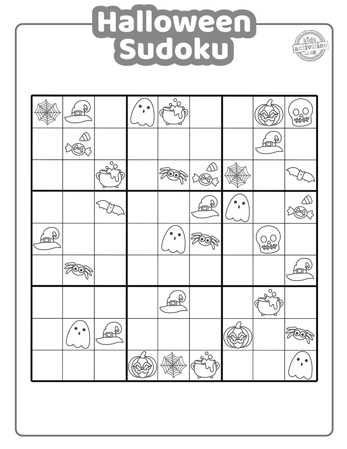 Spooktacular Halloween Sudoku To Print | Kids Activities Blog