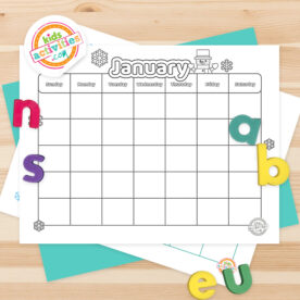 Free B&W and Full Color Free Printable January Calendar | Kids ...