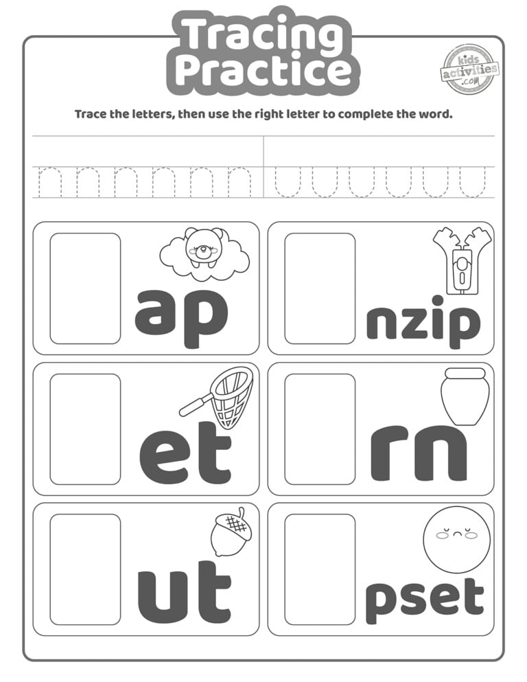 n and u Letter Reversal Practice Worksheets for Kids | Kids Activities Blog
