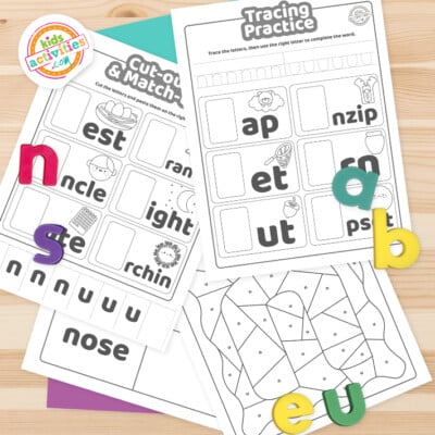 n and u Letter Reversal Practice Worksheets for Kids | Kids Activities Blog