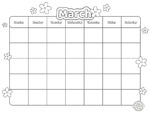 Free B&W and Full Color Free Printable March Calendar | Kids Activities ...