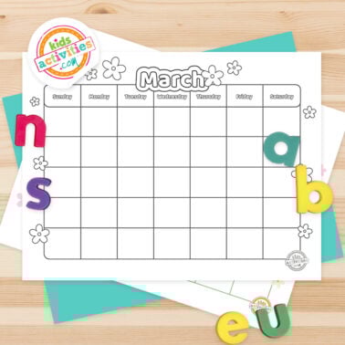 Free B&W and Full Color Free Printable March Calendar | Kids Activities ...
