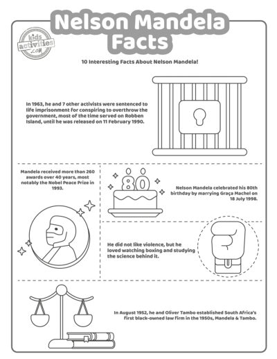 Printable Nelson Mandela Facts for Kids Kids Activities Blog