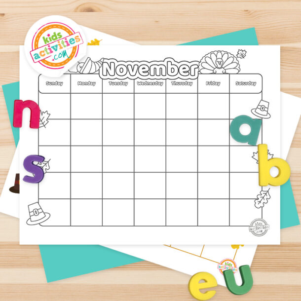 Free Printable November Calendar | Kids Activities Blog