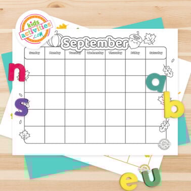 Free Printable September Calendar | Kids Activities Blog