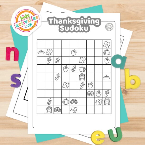 Printable Thanksgiving Sudoku Puzzles for Kids | Kids Activities Blog