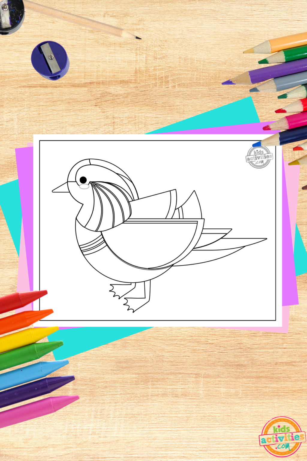 Free Printable Mandarin Duck Coloring Page | Kids Activities Blog