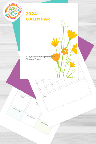 Free Printable 2024 Calendar plus BONUS Daily Planner Kids Activities Blog