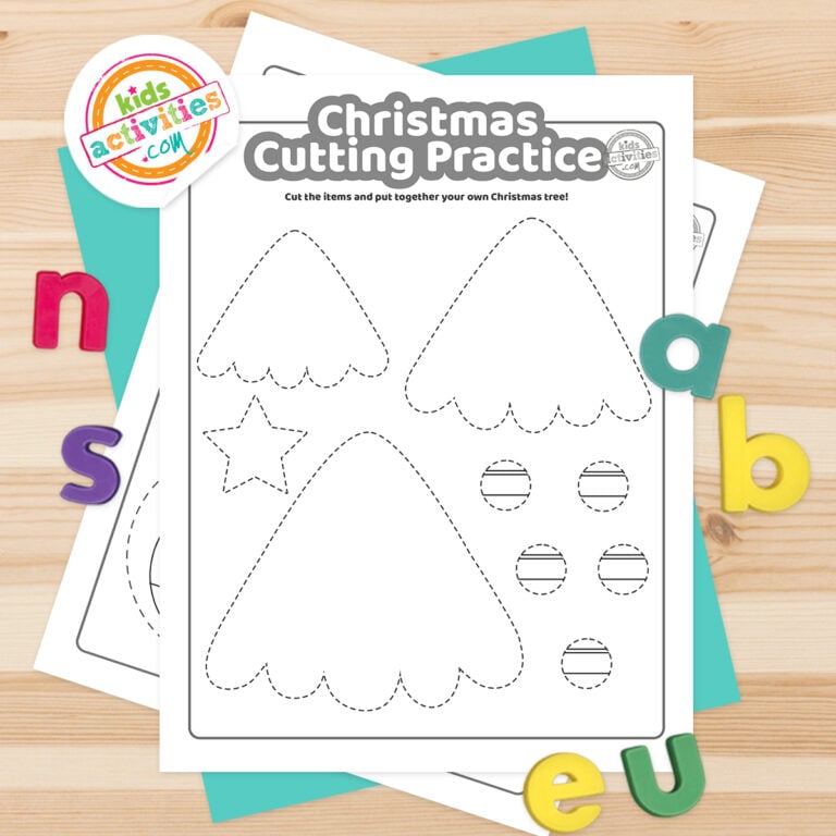 Christmas Cutting Practice Coloring Pages For Kids! Kids Activities Blog