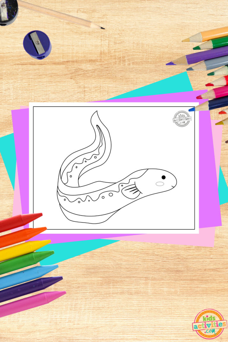 Cute Printable Electric Eel Coloring Page | Kids Activities Blog