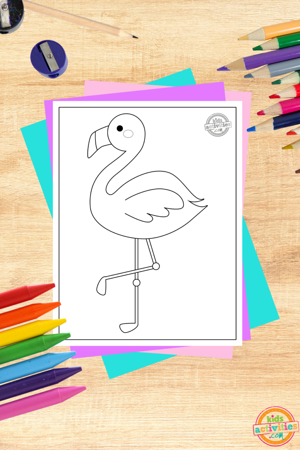 Adorably Cute Flamingo Coloring Page For Kids | Kids Activities Blog