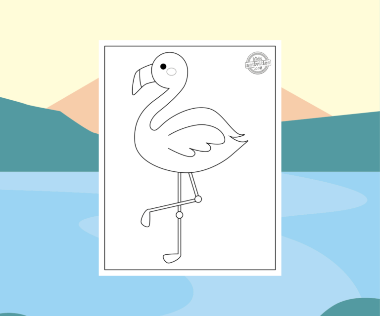 Adorably Cute Flamingo Coloring Page For Kids | Kids Activities Blog