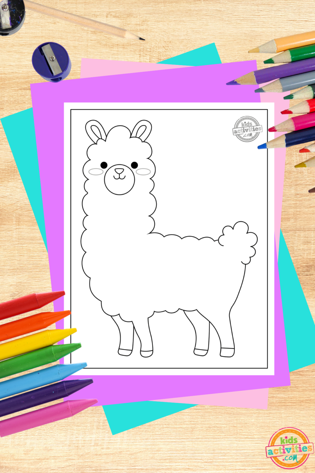 Adorable Printable Llama Coloring Page | Kids Activities Blog
