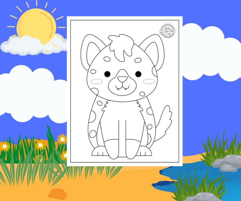 Fun and Cute Hyena Coloring Page | Kids Activities Blog