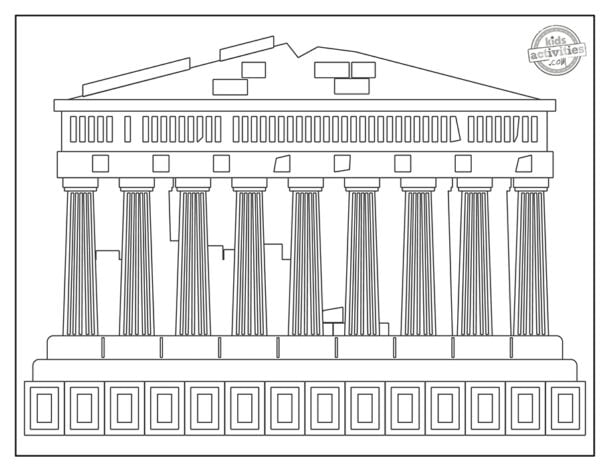 Art History for Kids: The Parthenon Coloring Page – ParentingBest.com