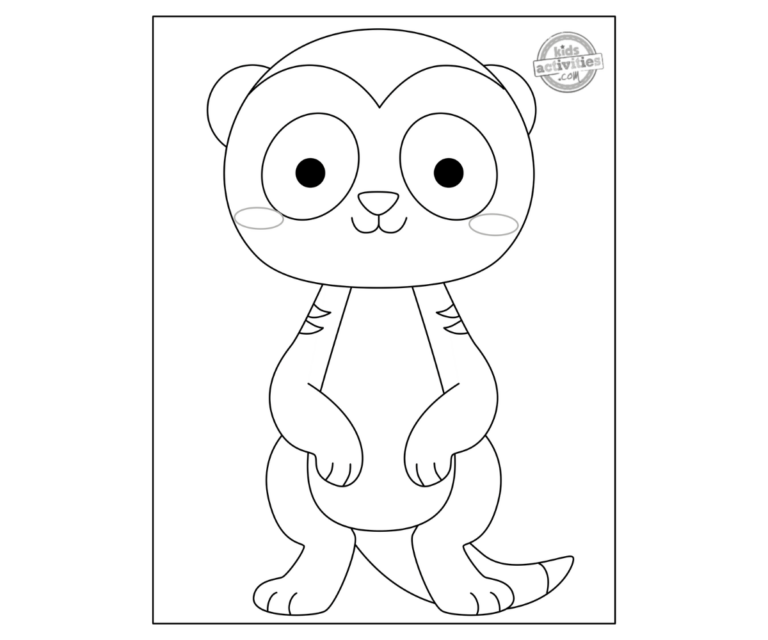 Cute Meerkat Coloring Page For Kids | Kids Activities Blog