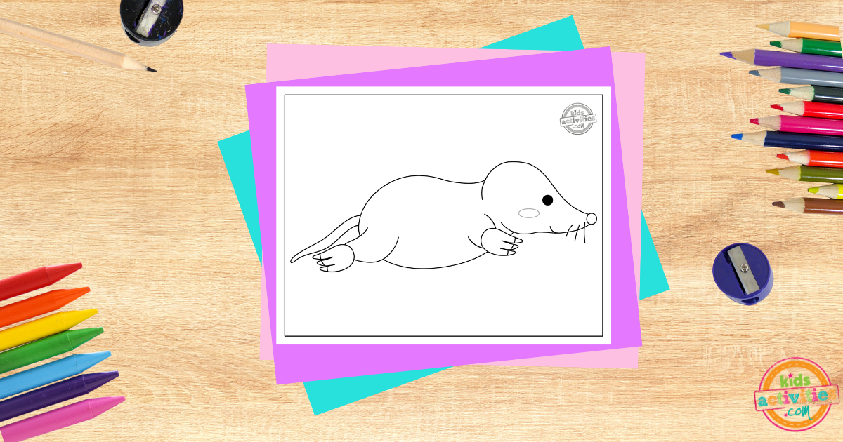 Adorable Printable Mole Coloring Page | Kids Activities Blog