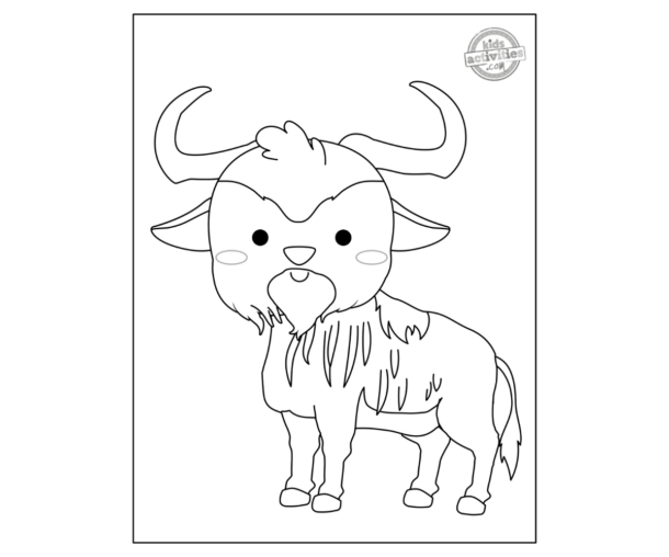 Free Printable Gnu Coloring Page | Kids Activities Blog