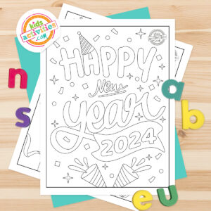 2024 New Year Coloring Pages | Kids Activities Blog