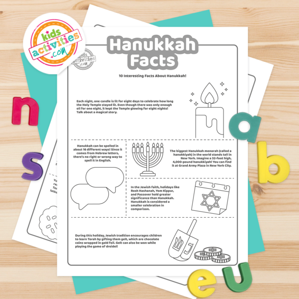 Fun Hanukkah Facts For Kids To Print and Learn | Kids Activities Blog