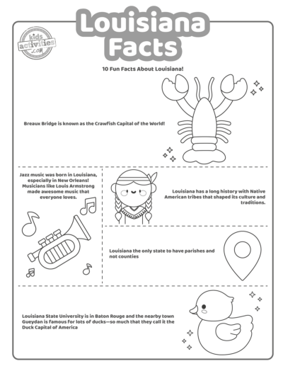 Fun Louisiana Facts Coloring Pages Your Kids Will Love! Kids Activities ...