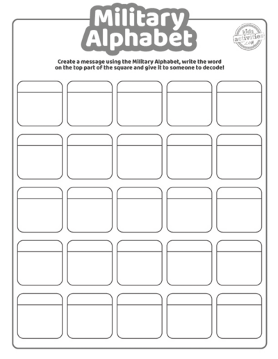 Magnificent Military Alphabet Printable for Kids! | Kids Activities Blog