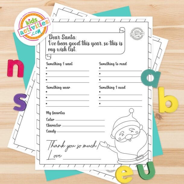 Free Santa Wish List Printable For Kids | Kids Activities Blog