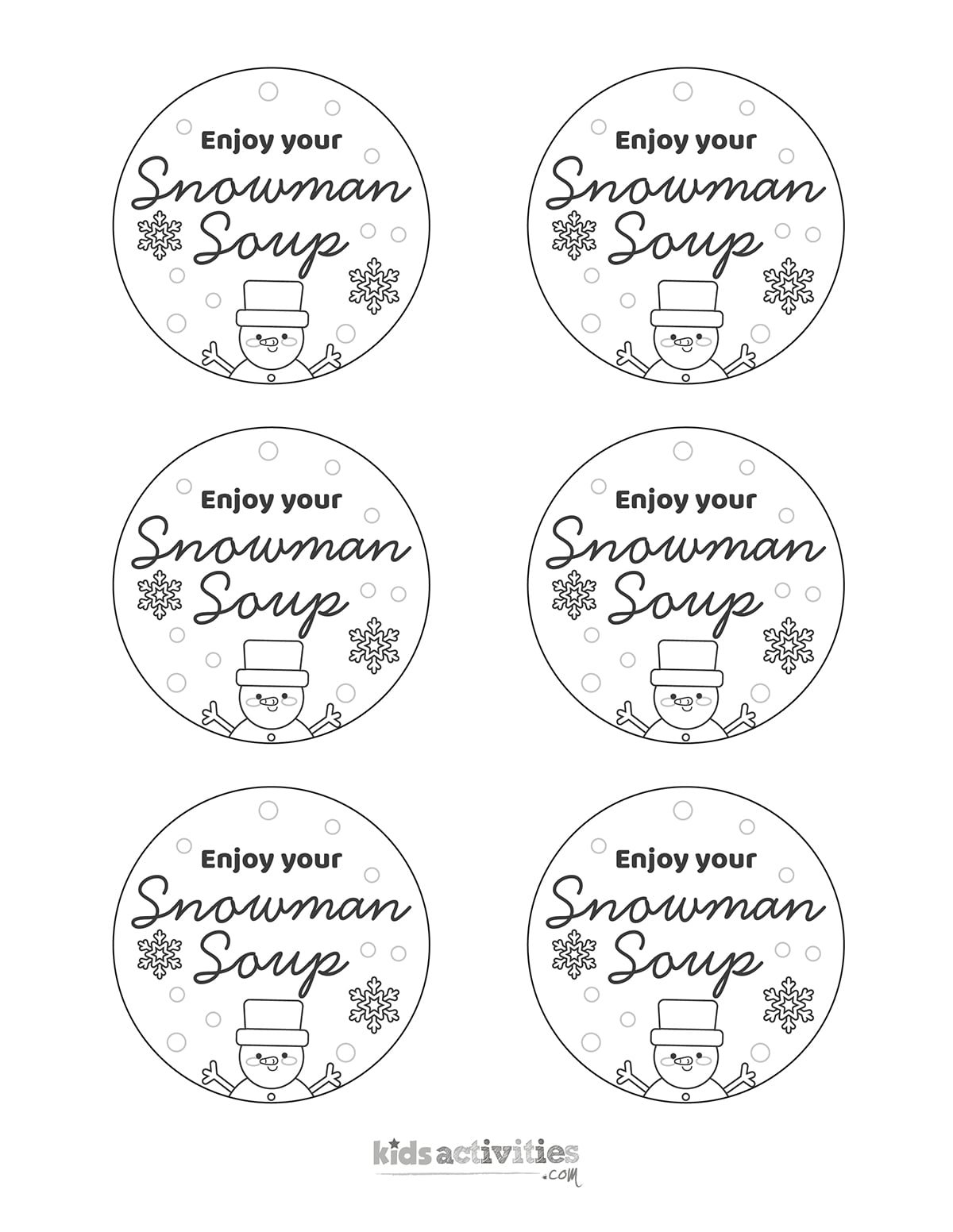 Snowman Soup Printable Free Download | Gerald Printable