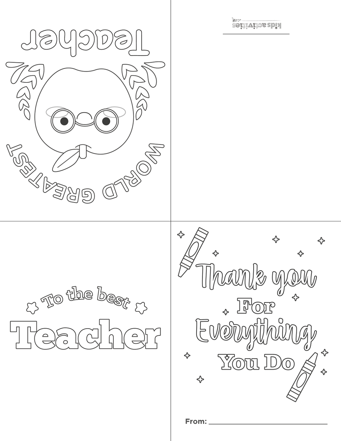 Perfect Printable Thank You Cards for Teachers Kids Activities Blog