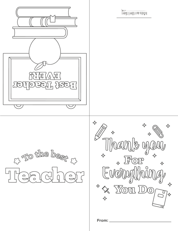 Perfect Printable Thank You Cards for Teachers Kids Activities Blog