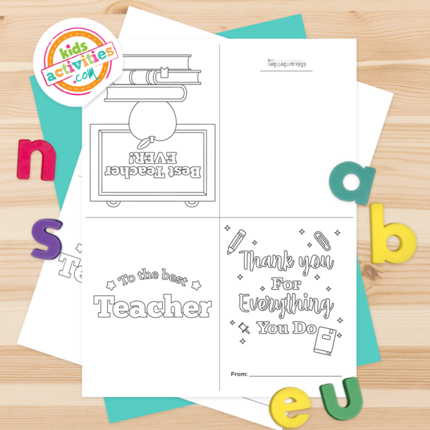 Perfect Printable Thank You Cards for Teachers Kids Activities Blog