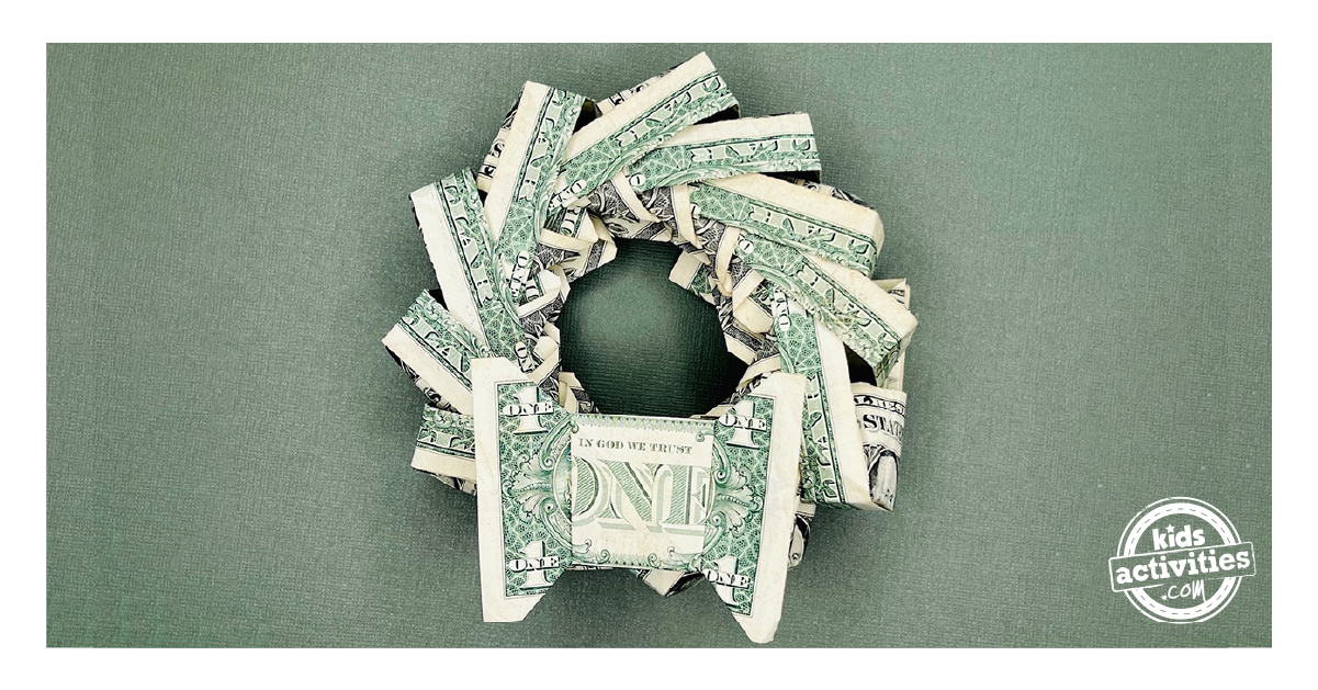 Money Origami Wreath