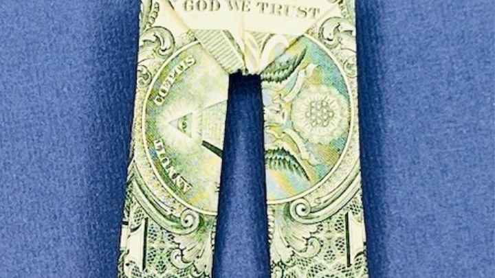 Origami Dollar Bill Pants Instructions