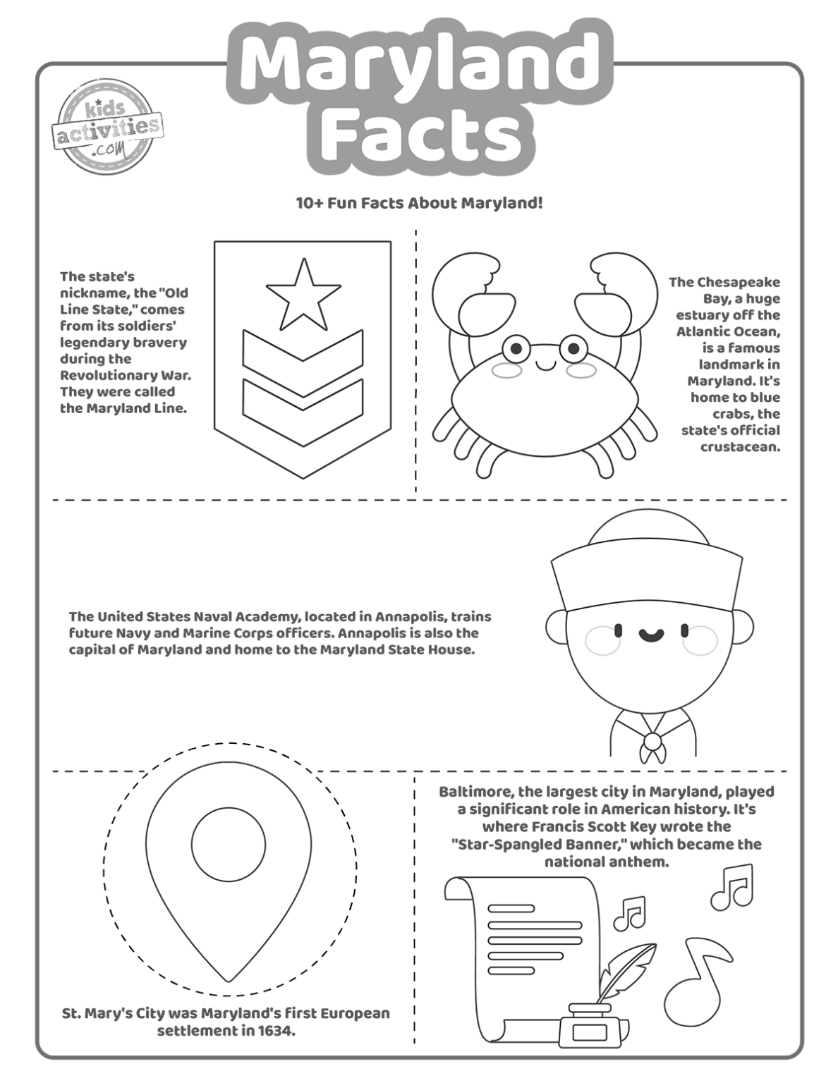 Cool Fun Facts About Maryland Kids Activities Blog