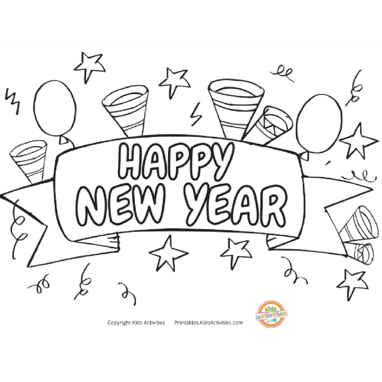22 New Years Eve Coloring Pages and Worksheets to Ring in the New Year ...